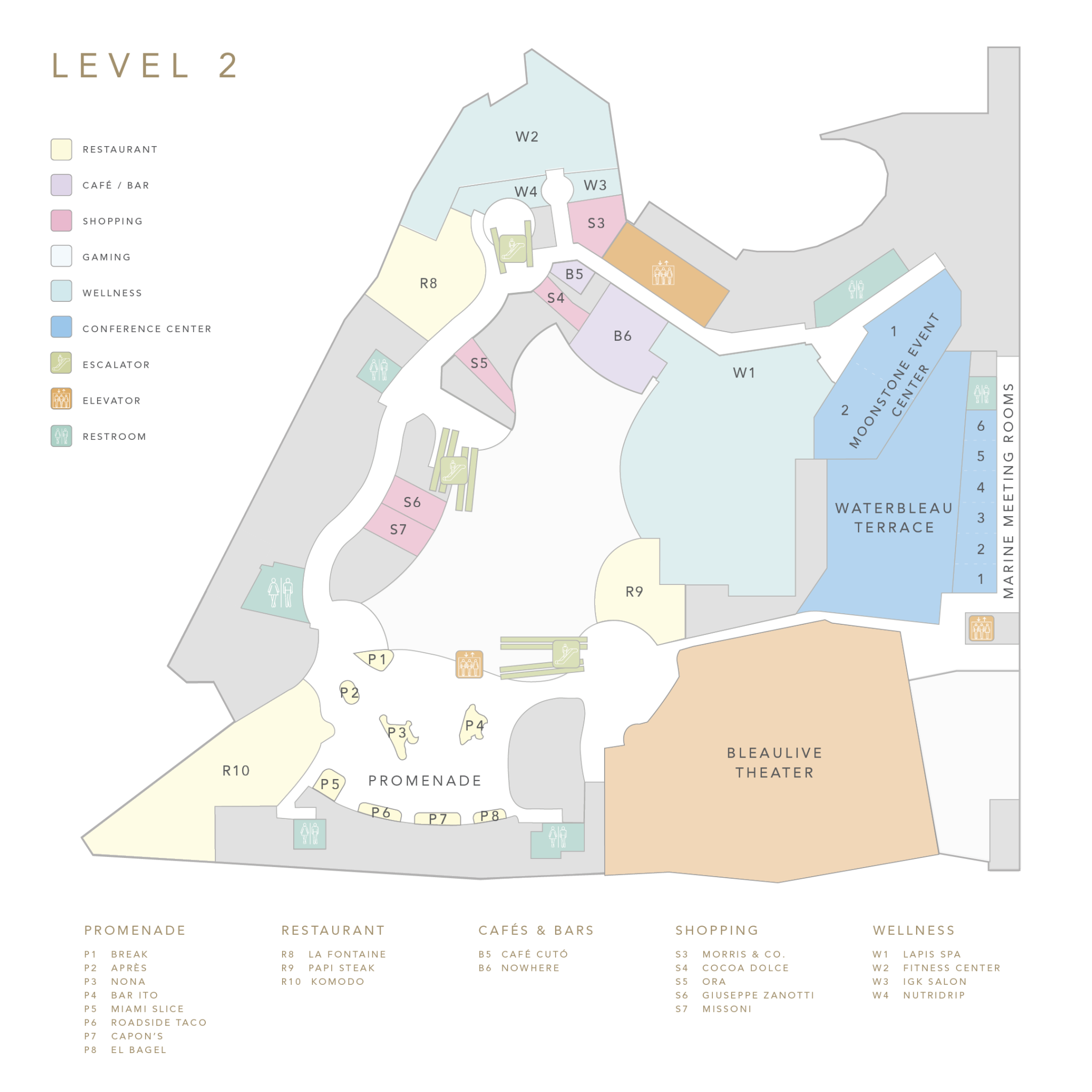 Resort Map - Fontainebleau Las Vegas